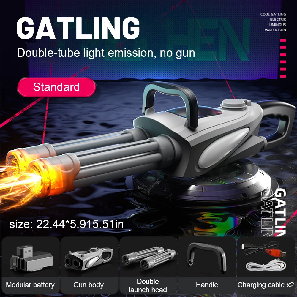 Electric Machine Gun Water Gun with Colorful Lights for Nighttime Outd ...